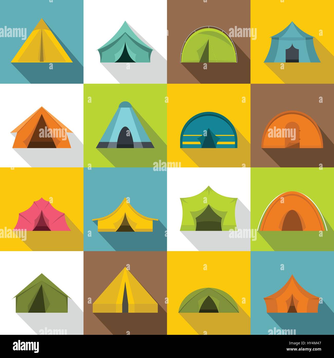 Tent forms icons set, flat style Stock Vector Image & Art - Alamy