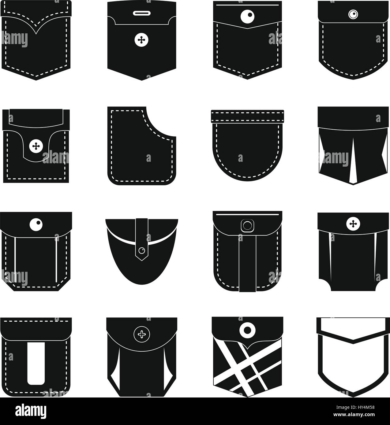 Pocket types icons set, simple style Stock Vector Image & Art - Alamy
