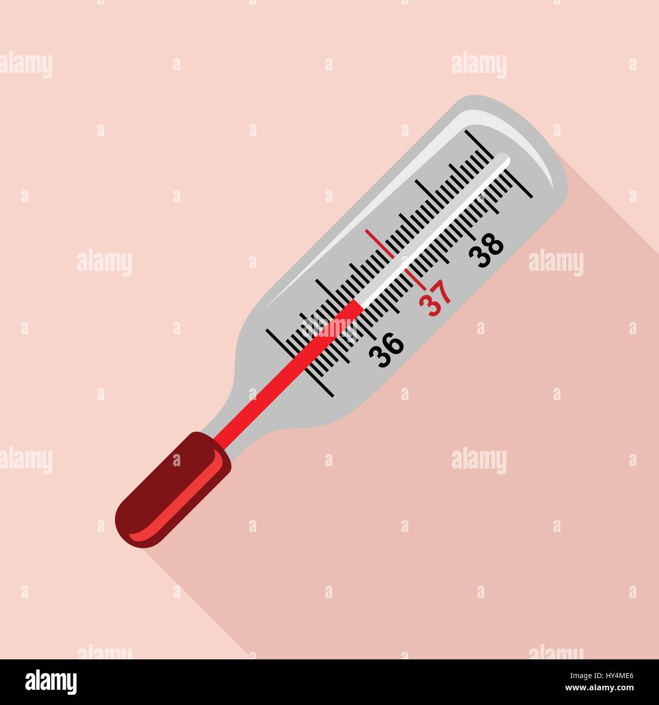 Medical mercury thermometer icon, flat style Stock Vector Image & Art ...