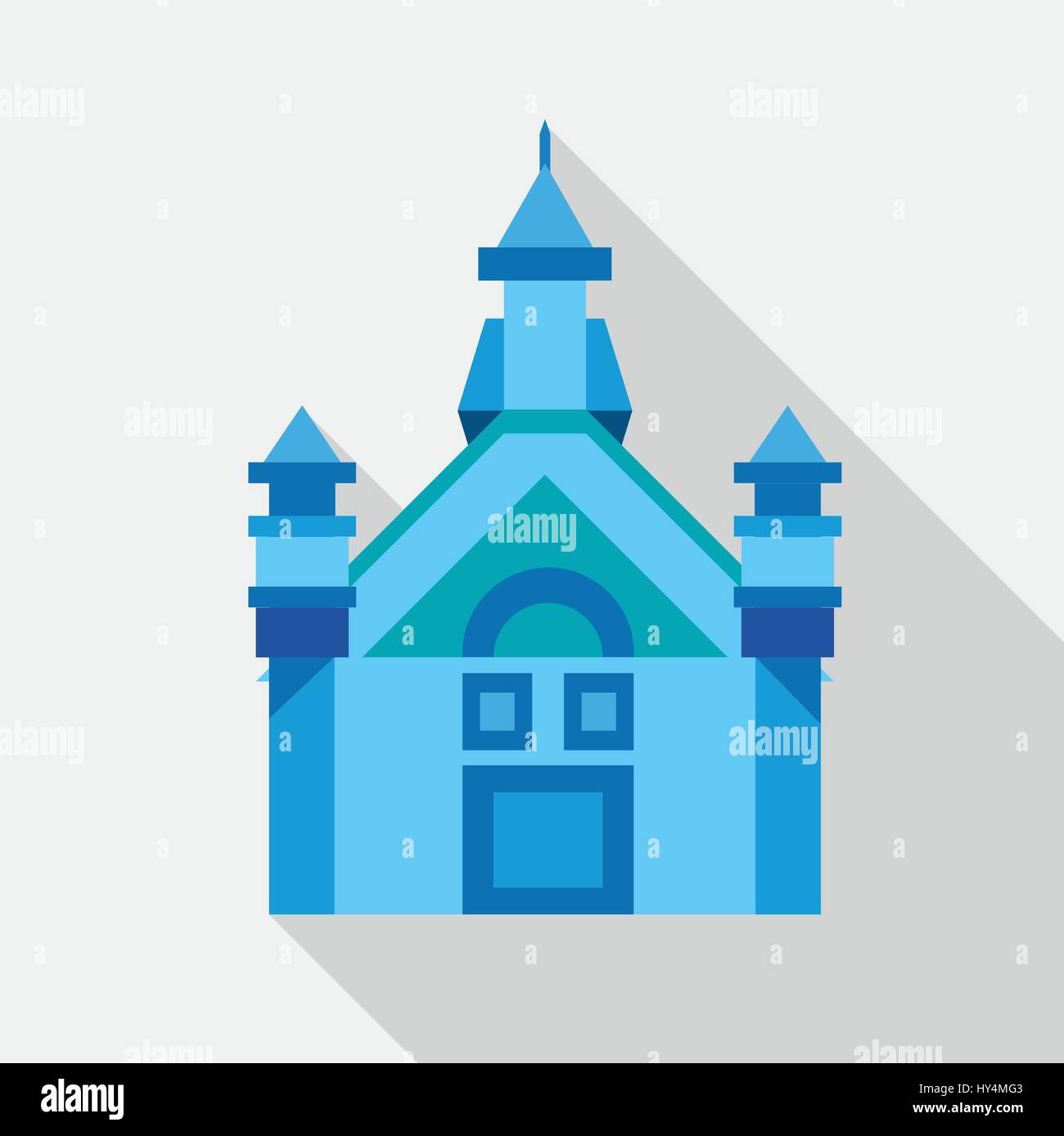 Blue castle icon, flat style Stock Vector Image & Art - Alamy