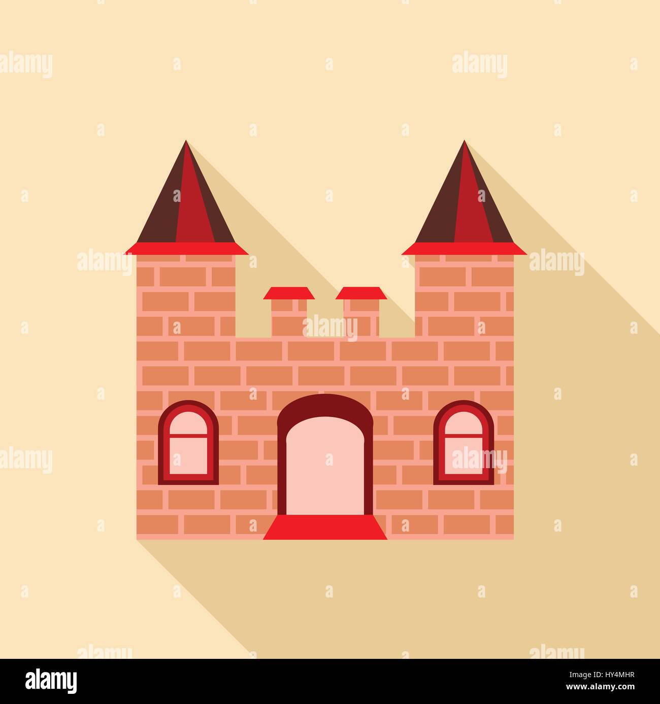 Ancient brick castle icon, flat style Stock Vector Image & Art - Alamy