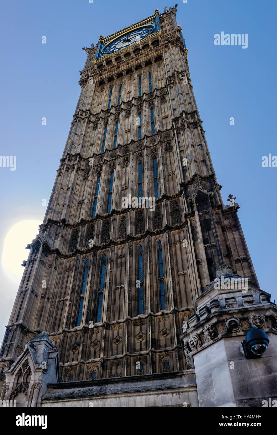 Unusual angle of the Big Ben clock tower Stock Photo - Alamy