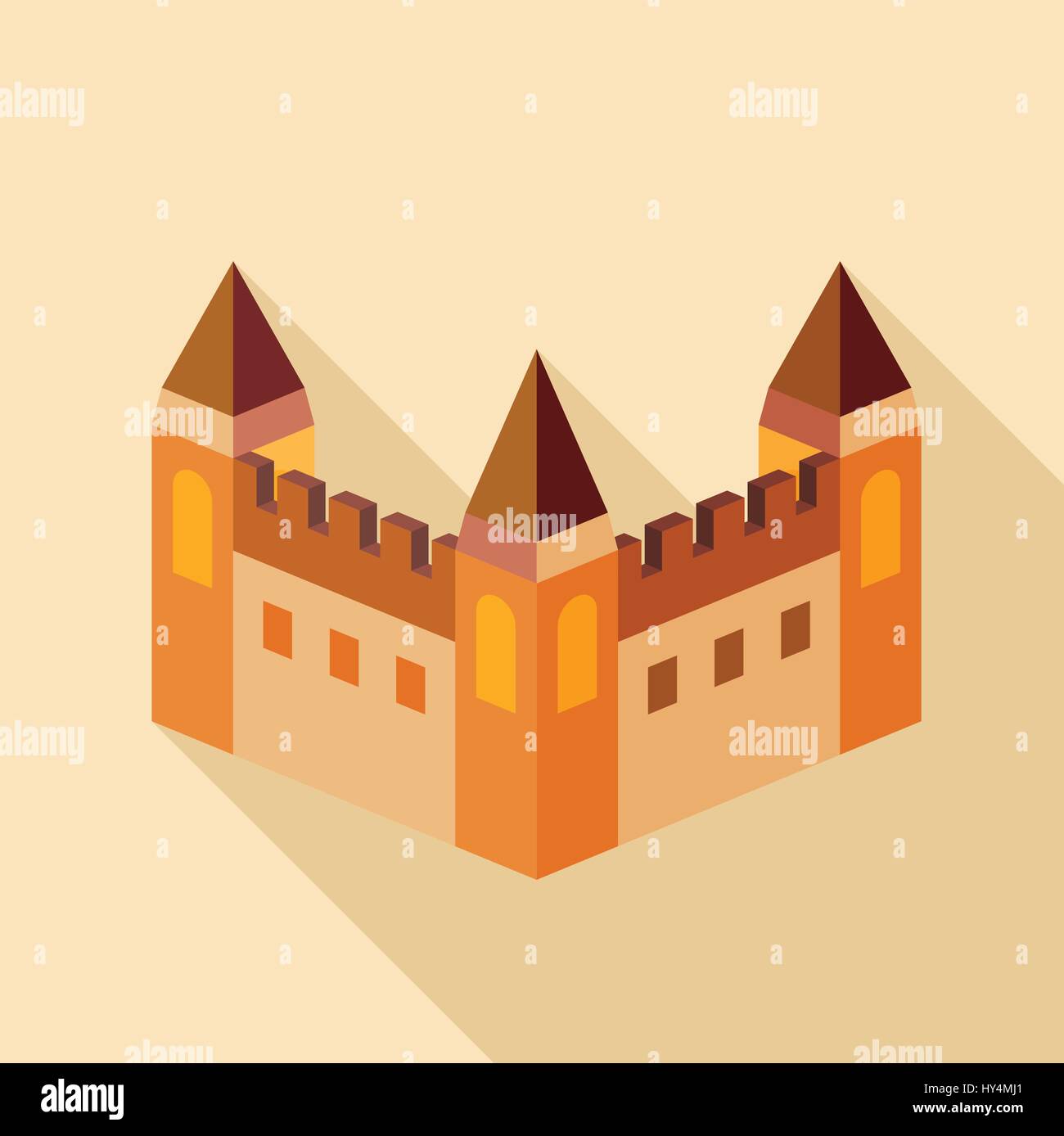 Medieval fortification icon, flat style Stock Vector Image & Art - Alamy