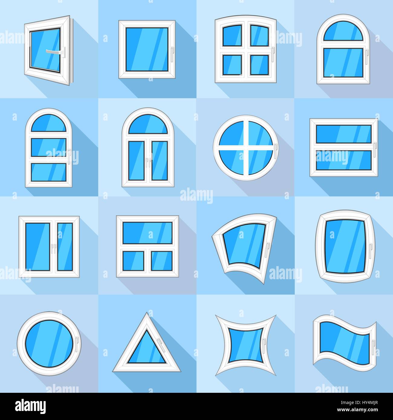 Window forms icons set, flat style Stock Vector Image & Art - Alamy