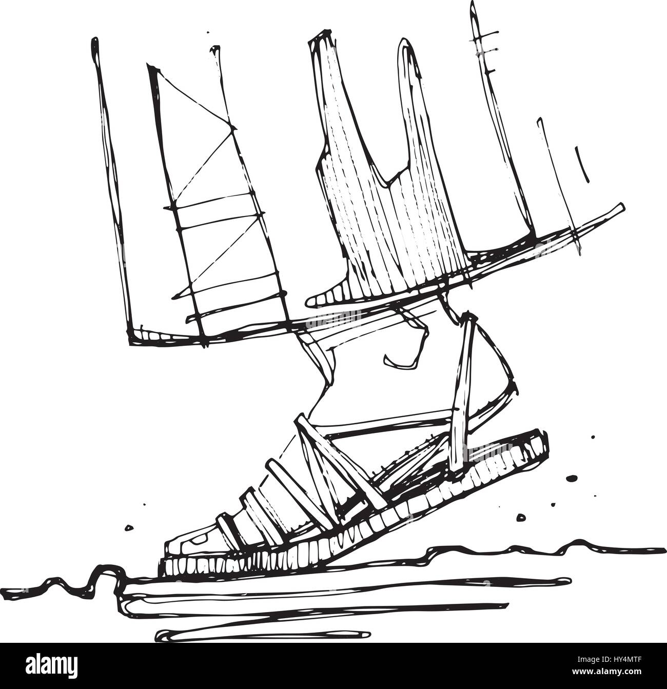 Hand drawn vector illustration or drawing of Jesus Christ foot Stock ...