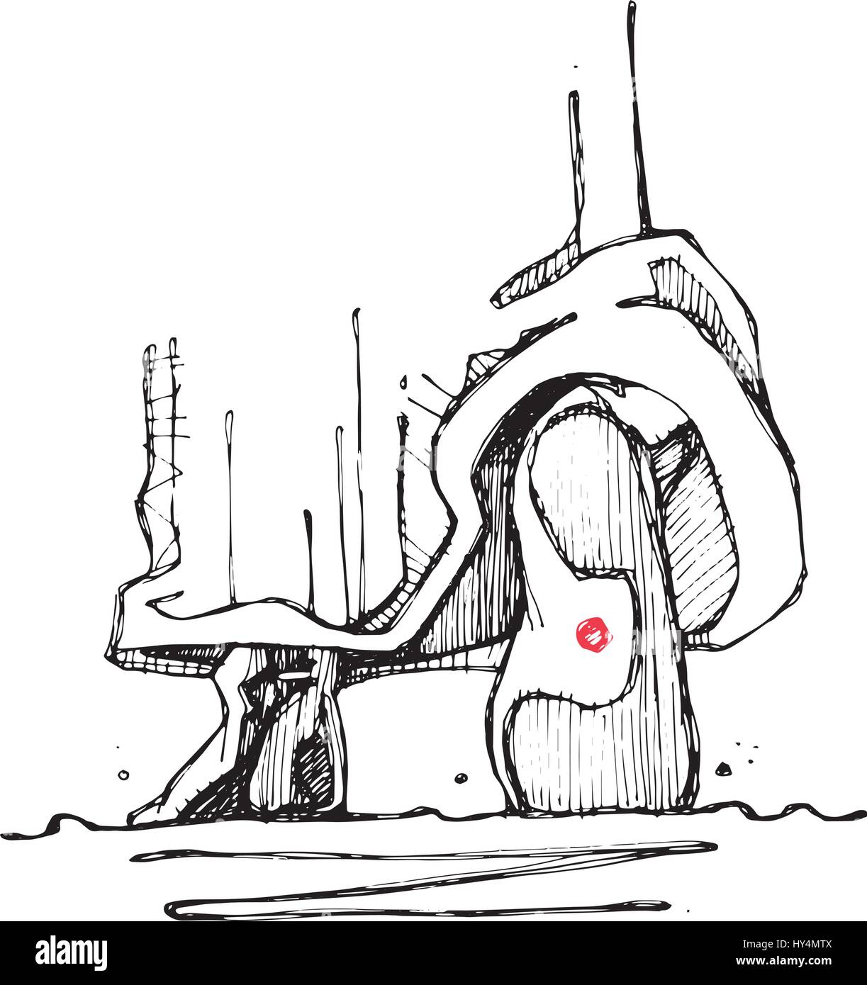 Hand drawn vector illustration or drawing of Jesus Christ feet Stock ...