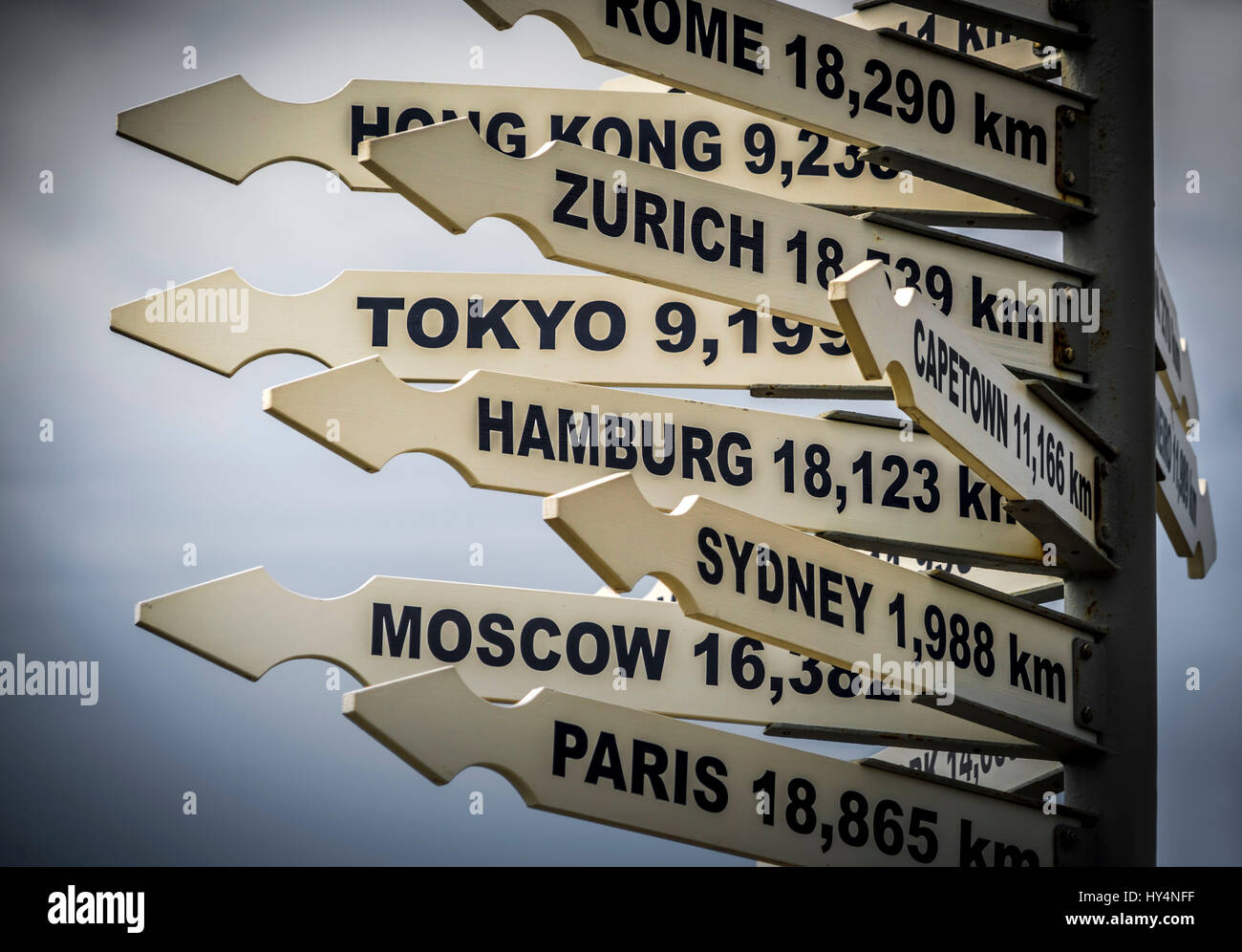 New Zealand, Commonwealth, South Island, signage tree, signpost Stock ...