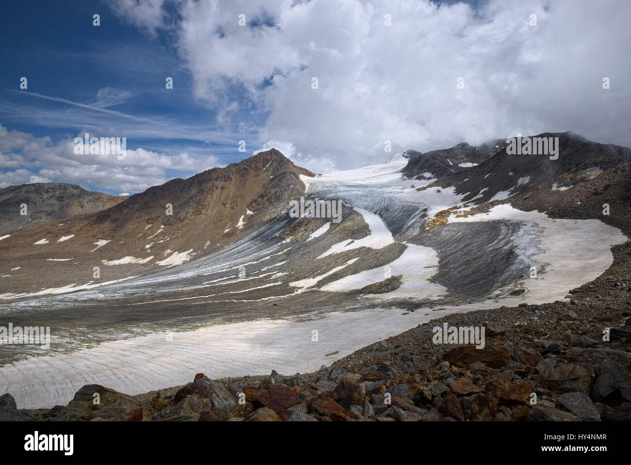 Italy, South Tyrol, Vinschgau, Senales, Similaun, glaciers, mountains ...
