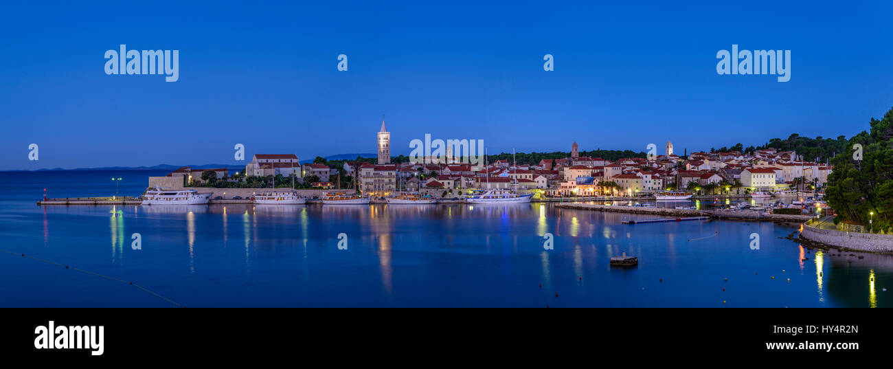 Croatia, Kvarner Gulf, Rab Island, Rab Town, Old Town, view from Banjol ...