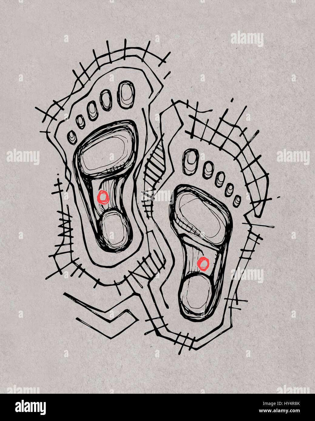 Hand drawn illustration or drawing of Jesus Christ feet Stock Photo - Alamy