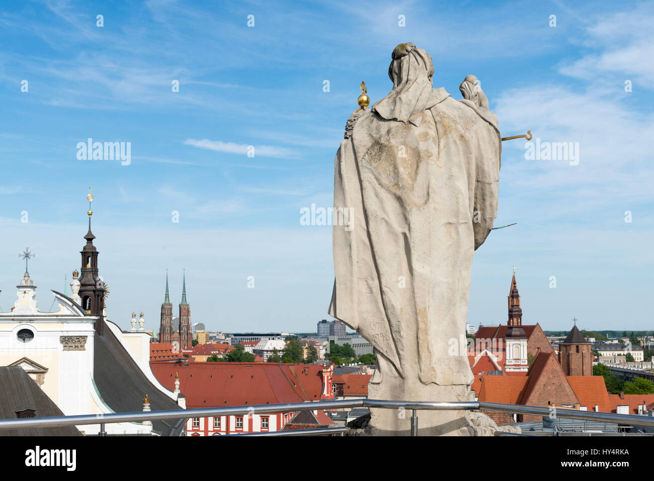Poland, Wroclaw, view from the observation platform (terrace of tower ...