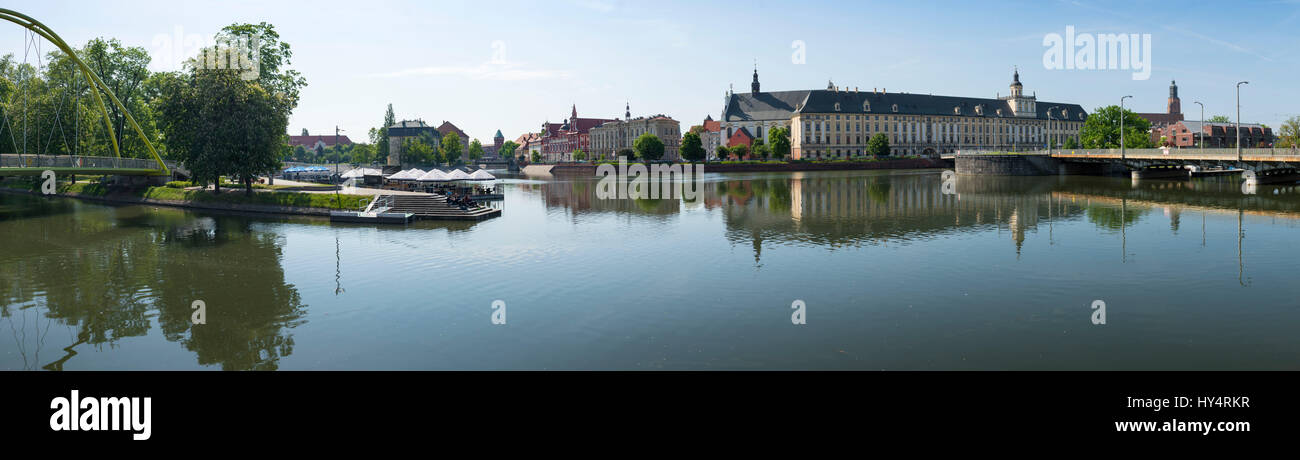 Poland, Wroclaw, the Oder (river) at the University Stock Photo - Alamy