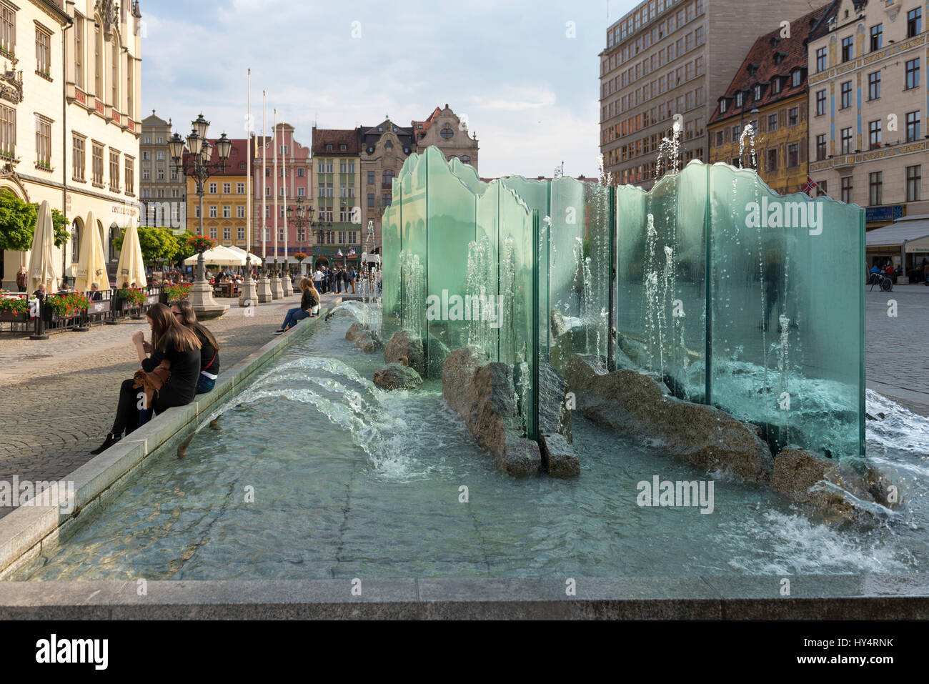 Poland, Wroclaw, Fountain of the sculptor of Wroclaw Alojzy Gryt on the ...