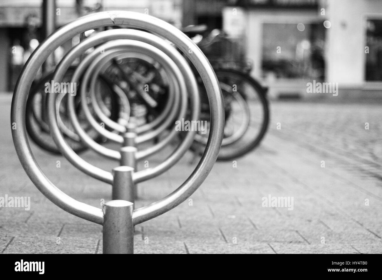 Cycle parking Black and White Stock Photos & Images - Alamy
