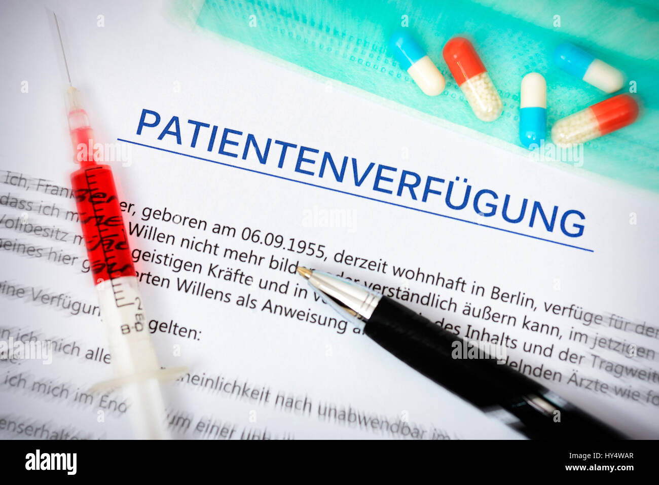 Patient's possession, Patientenverfuegung Stock Photo - Alamy