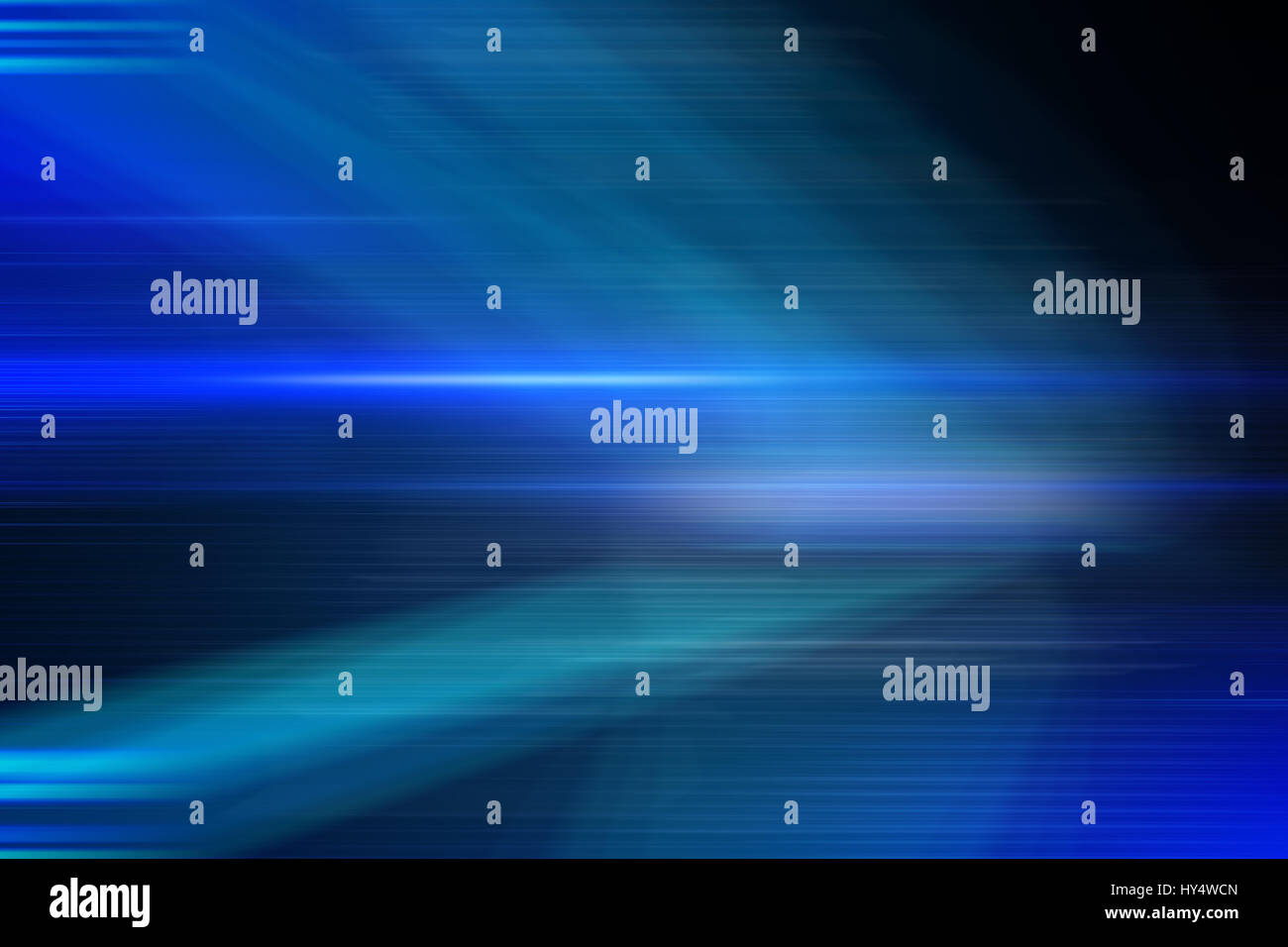 Digitally generated Blue light beams over skyscrapers Stock Photo - Alamy