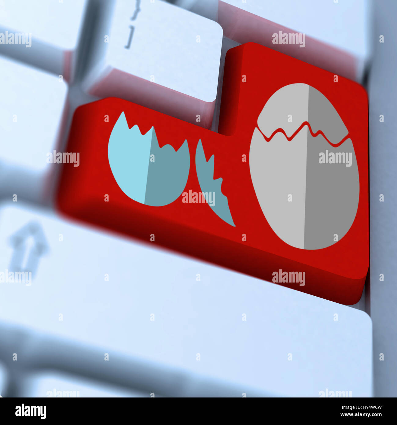 Digitally generated Red enter key on keyboard Stock Photo - Alamy