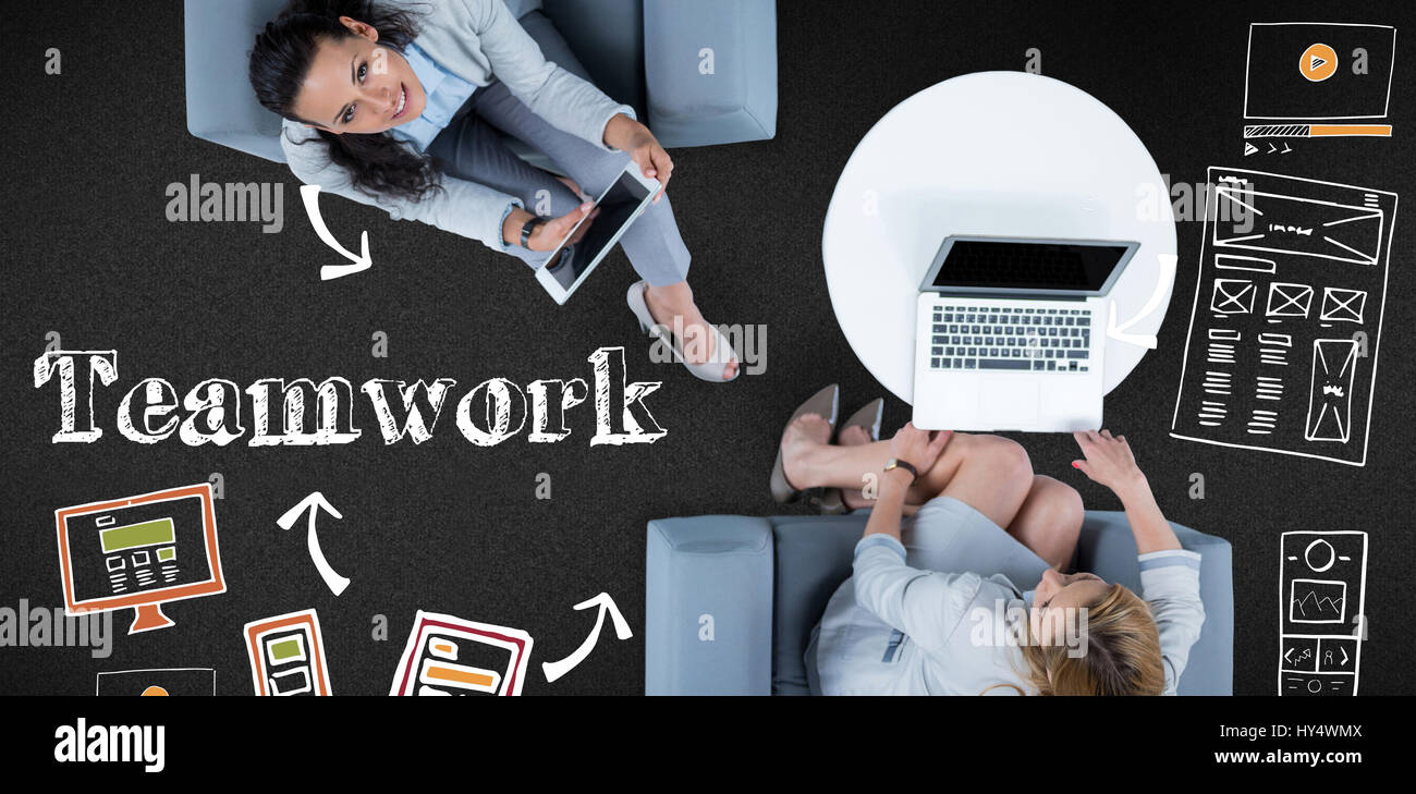 Teamwork text message against black background Stock Photo - Alamy