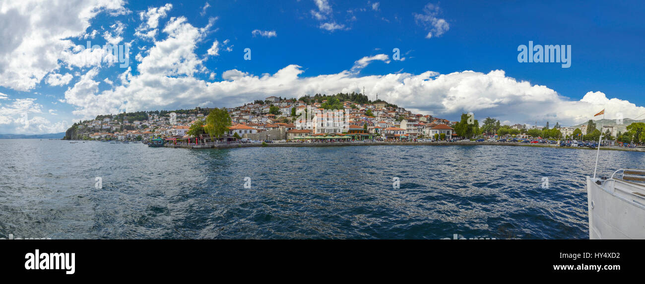 Ohrid old town with Ohrid Lake, Macedonia - Panorama Stock Photo - Alamy