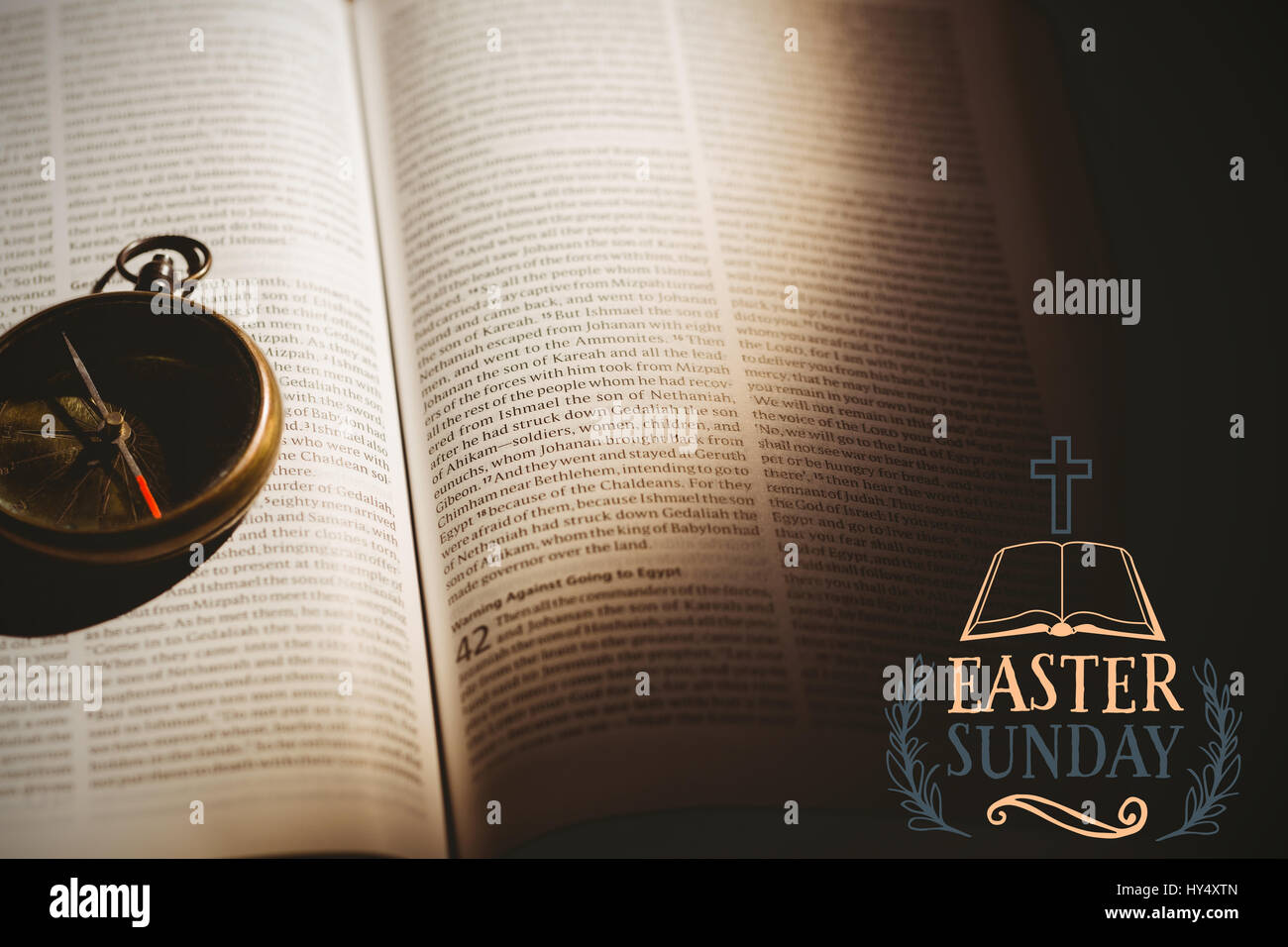 Easter message against pocket watch on open book Stock Photo - Alamy