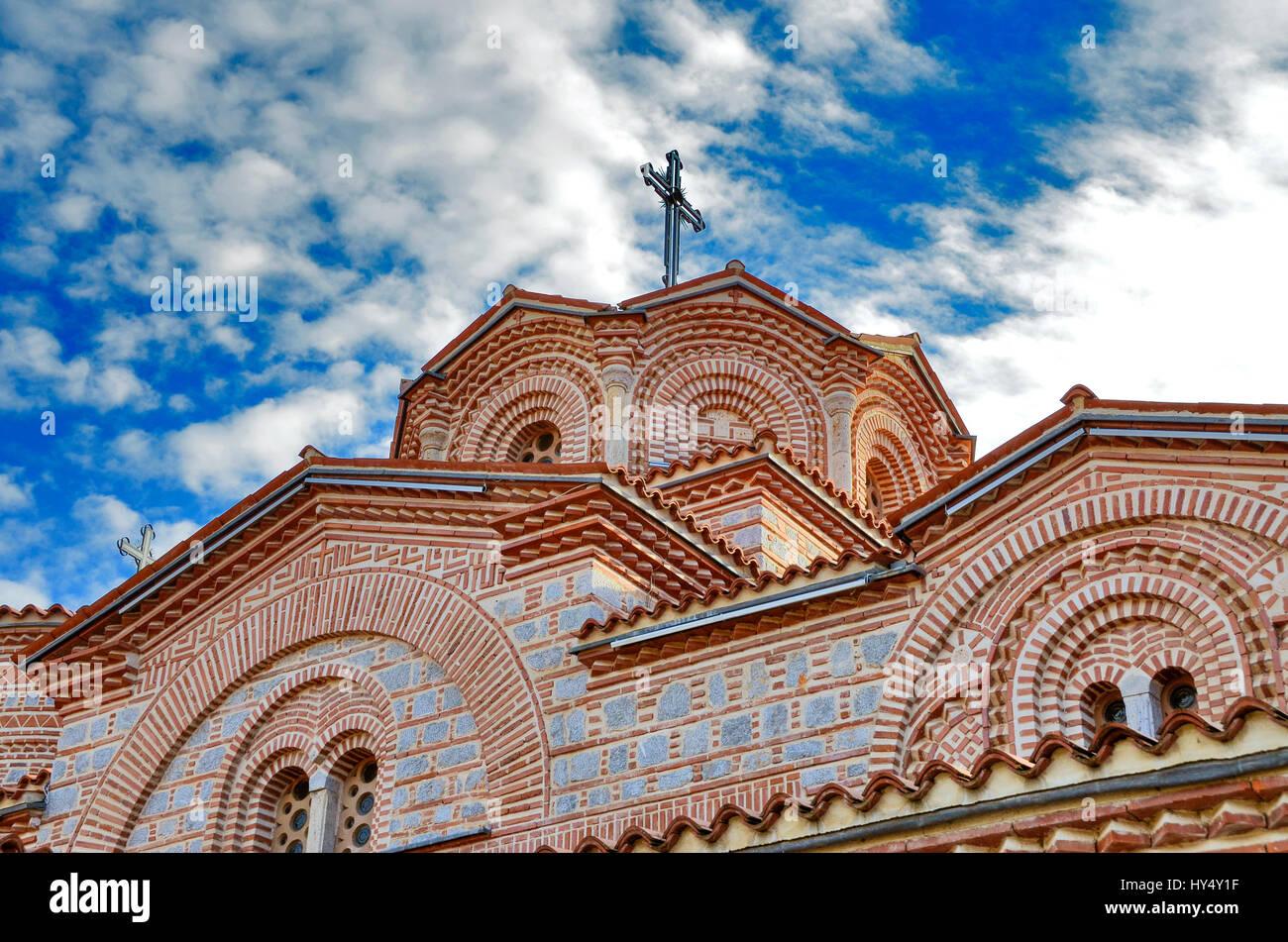 Orthodox Church St. Pantelejmon - Plaoshnik in Ohrid, Macedonia Stock ...