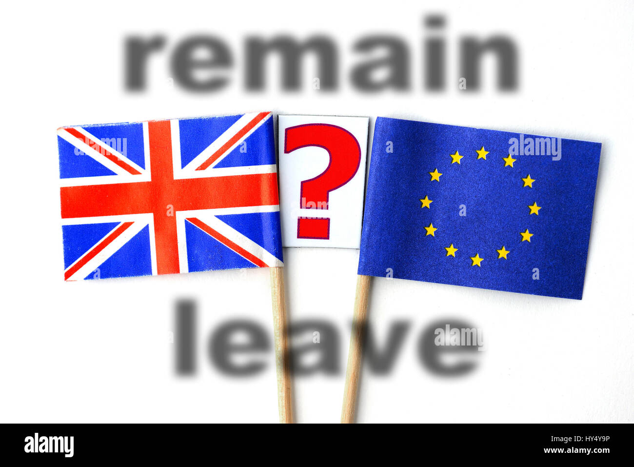 Flag of the EU and Great Britain with question mark, symbolic photo ...