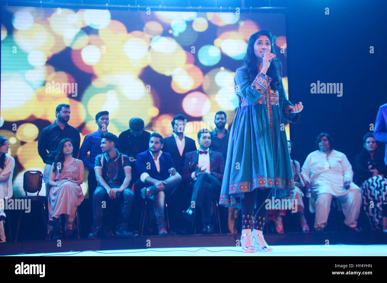 Lahore, Pakistan. 01st Apr, 2017. Pakistani artist performing on stage ...