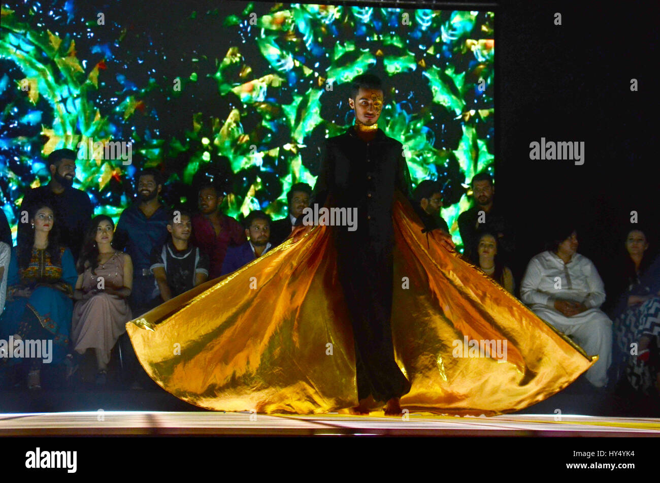 Lahore, Pakistan. 01st Apr, 2017. Pakistani artist performing on stage ...