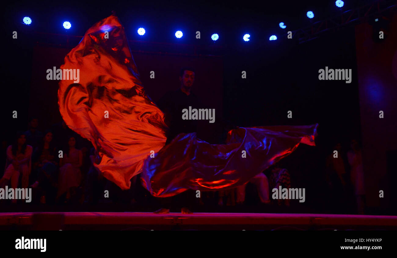 Lahore, Pakistan. 01st Apr, 2017. Pakistani artist performing on stage ...