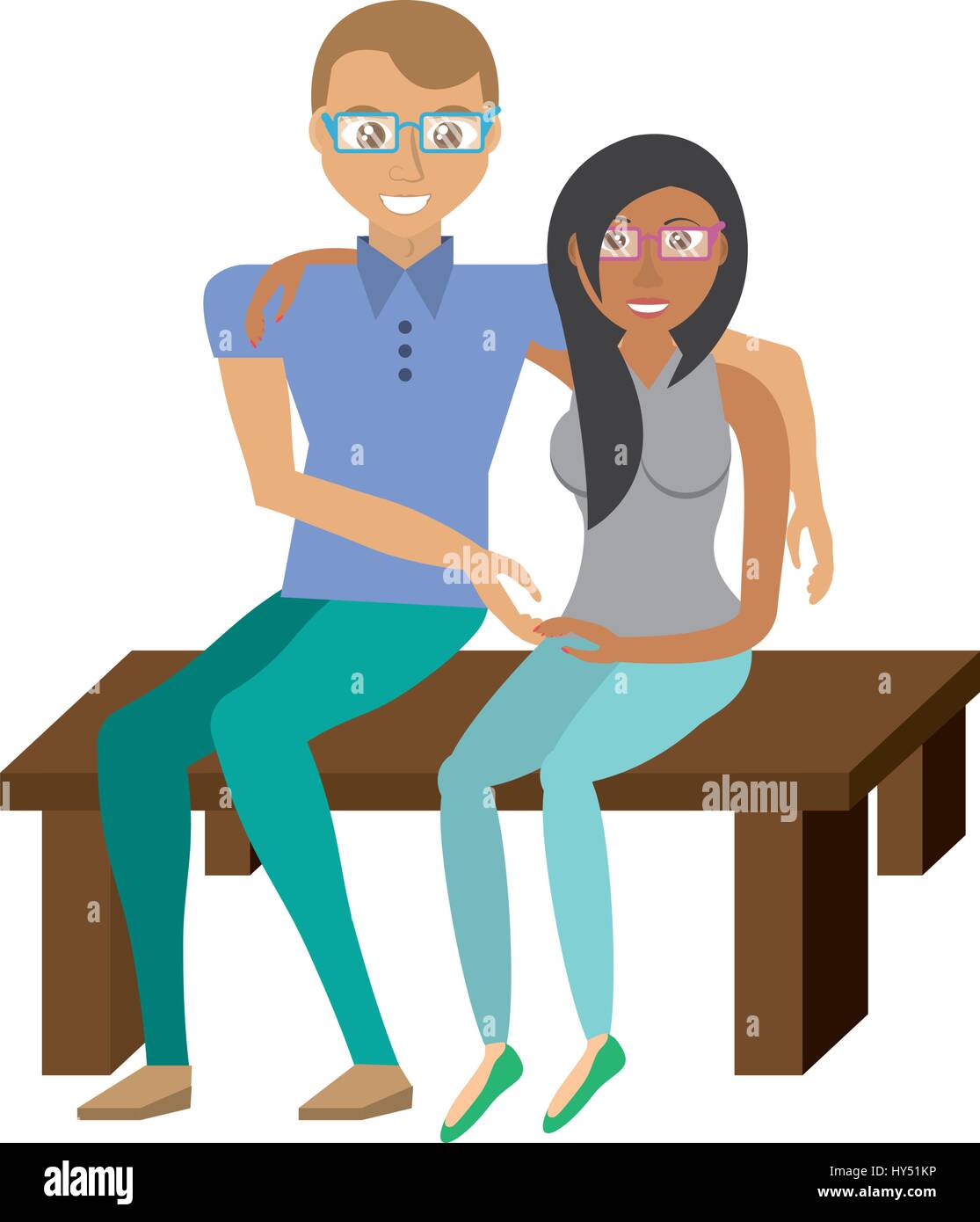 couple sitting together romance vector illustration eps 10 Stock Vector ...
