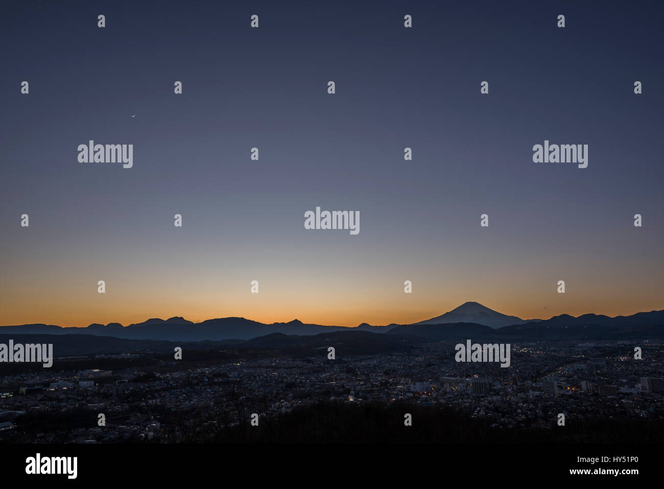 Japan blue moon shadow silhouette hi-res stock photography and images ...