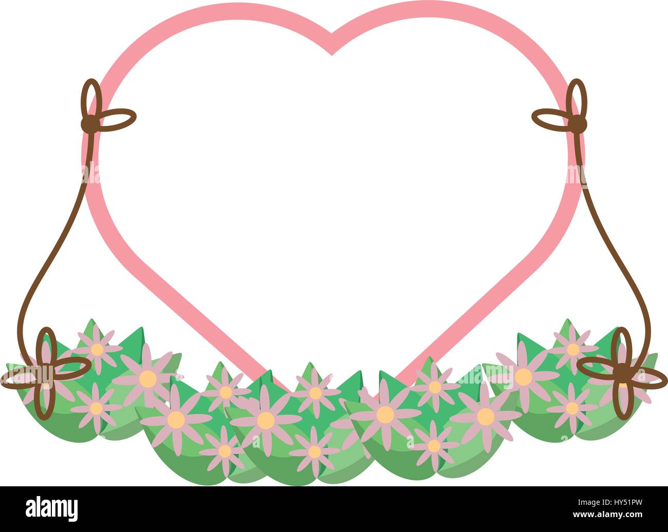 beautiful swing with heart flower decoration vector illustration eps 10 ...