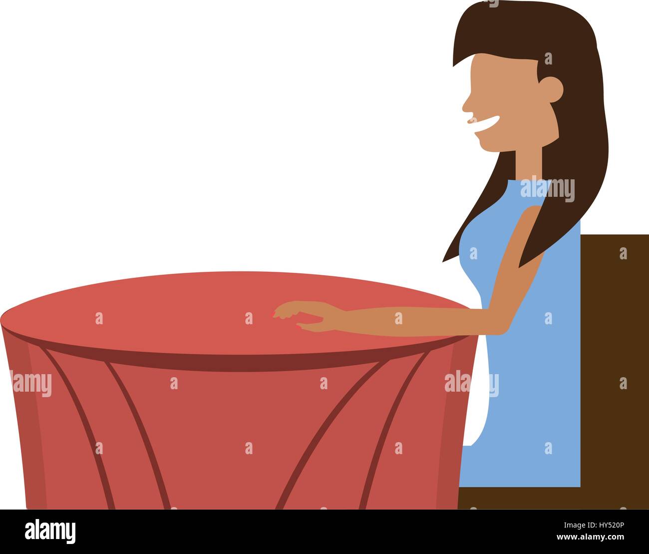 Cartoon Woman Sitting Waiting Vector High Resolution Stock Photography ...