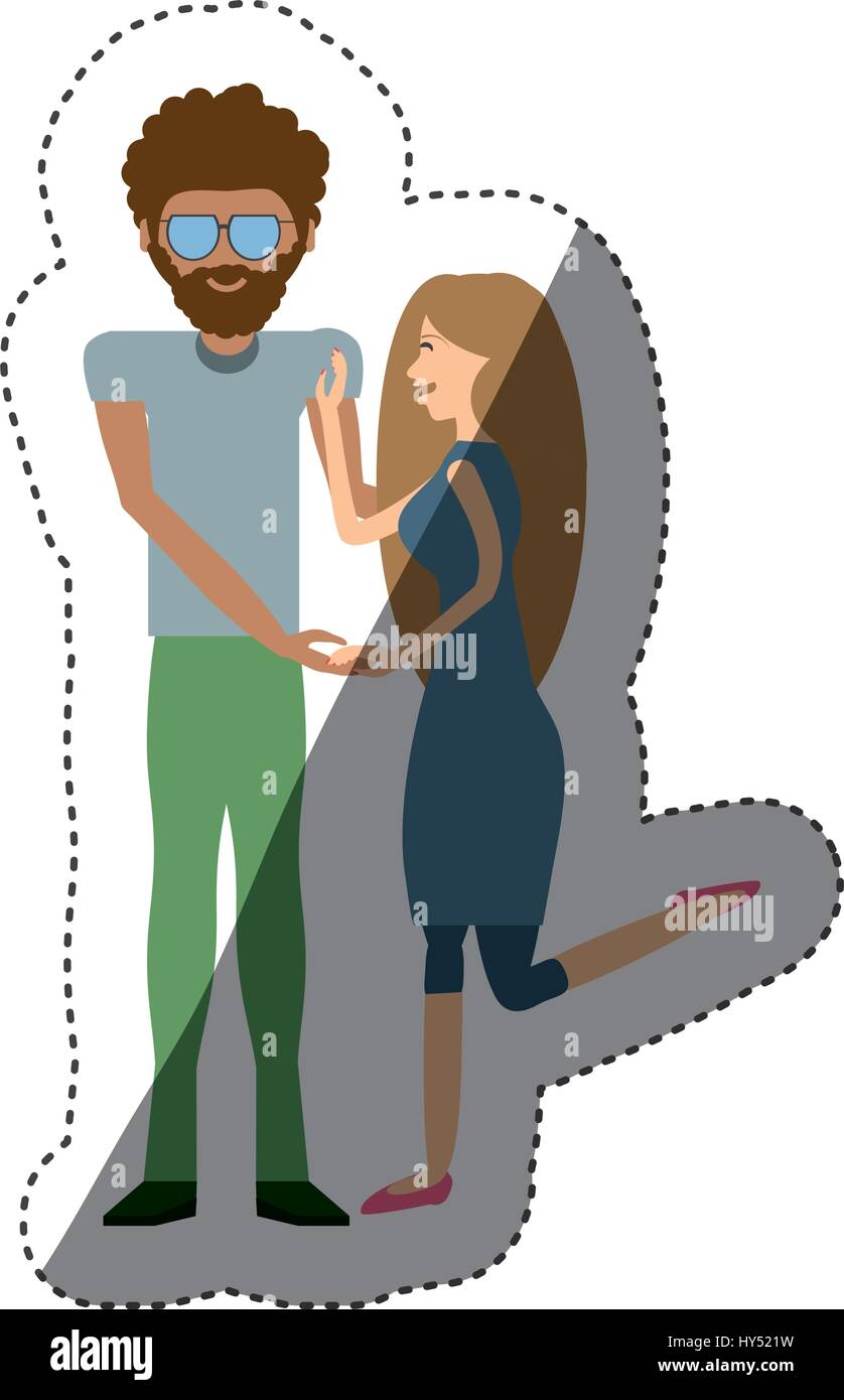 couple romantic relationship shadow vector illustration eps 10 Stock ...