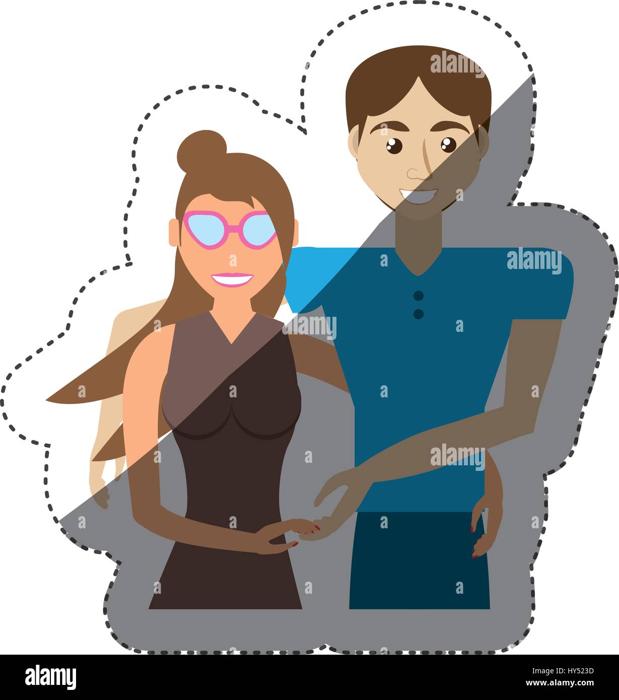 couple relationship romantic shadow vector illustration eps 10 Stock ...