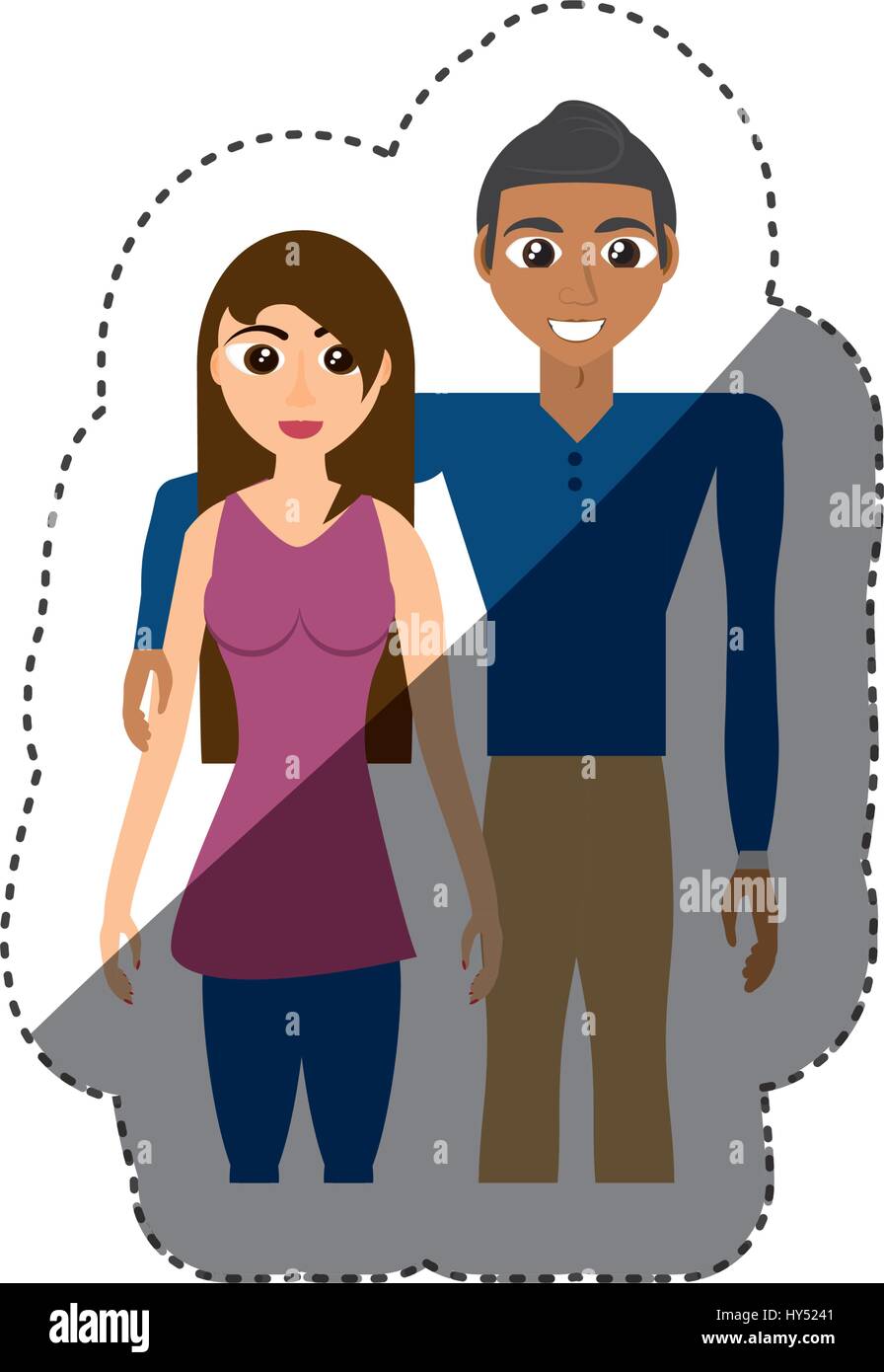 couple embracing standing shadow vector illustration eps 10 Stock ...