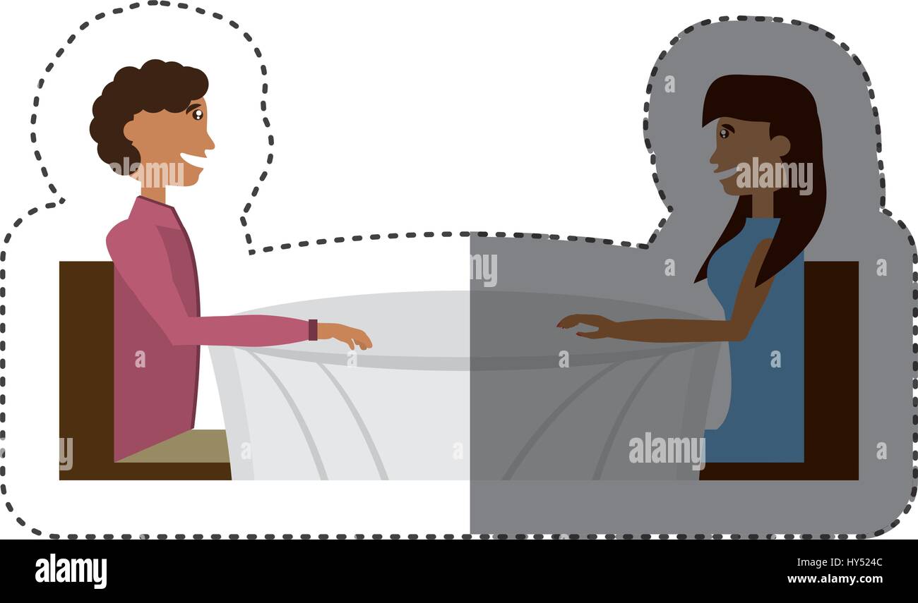 couple dating romance design shadow vector illustration eps 10 Stock ...