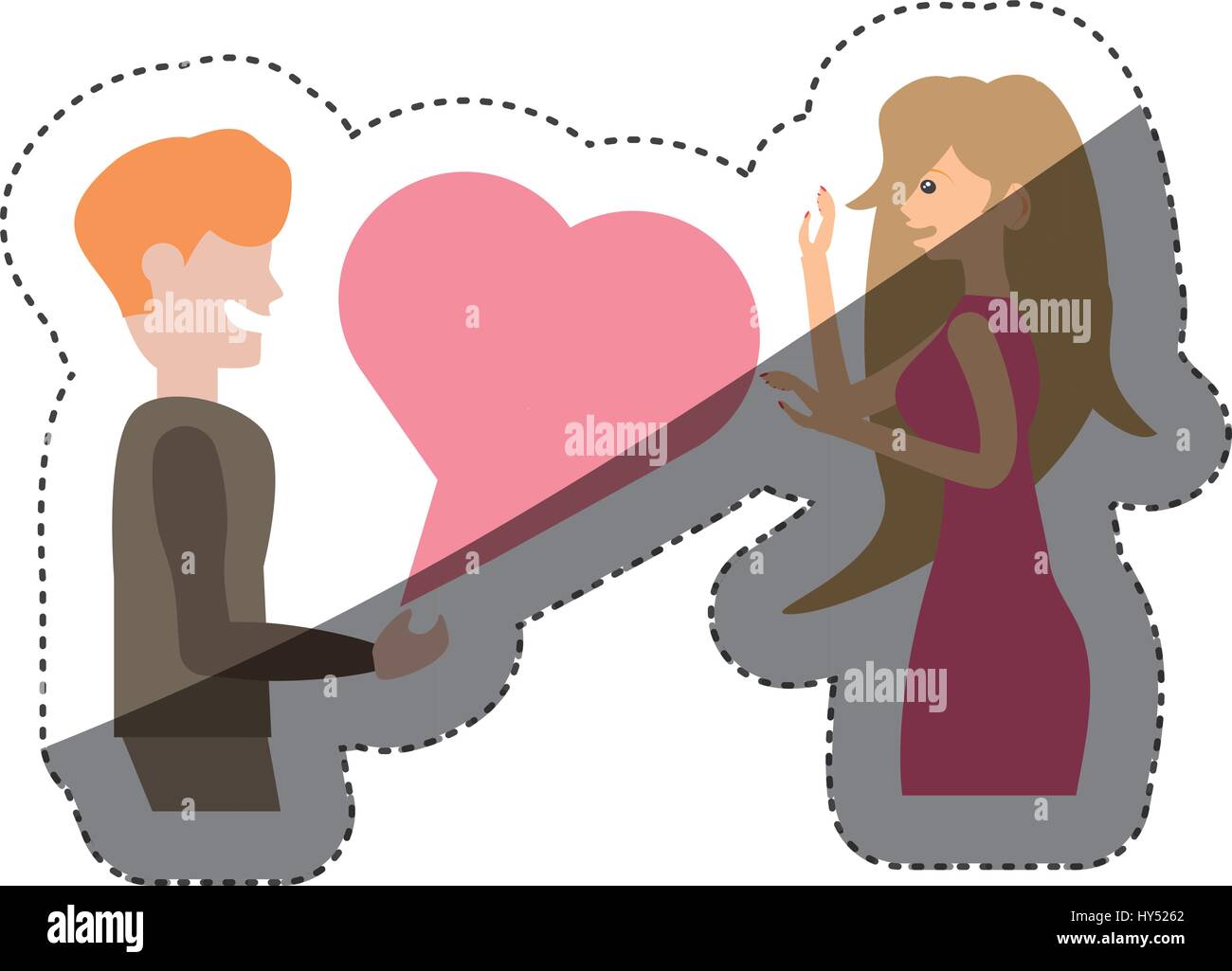 couple talking love relation shadow vector illustration eps 10 Stock ...