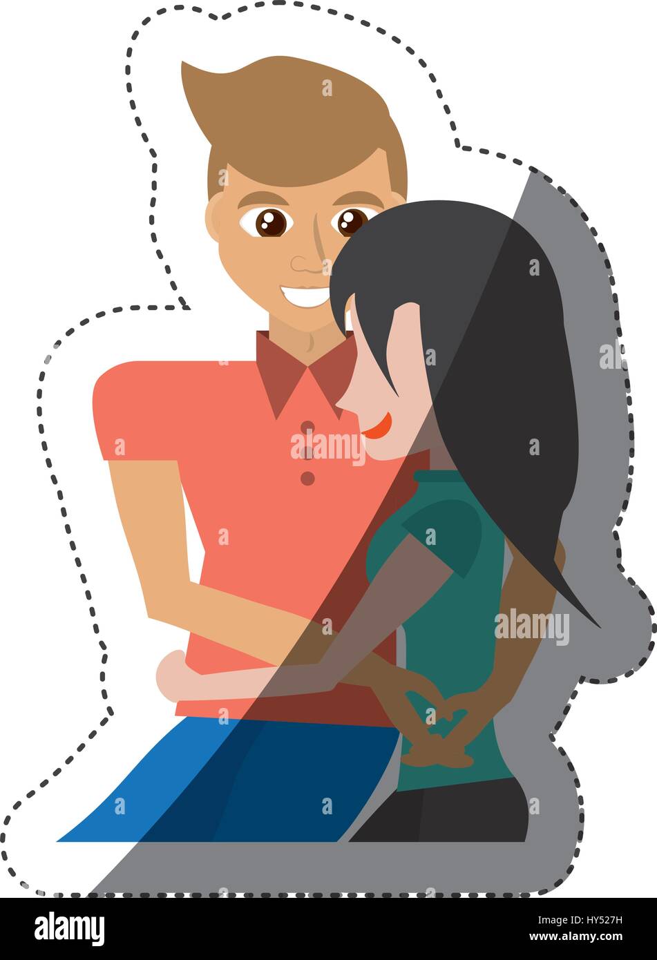 beauty couple happy shadow vector illustration eps 10 Stock Vector ...