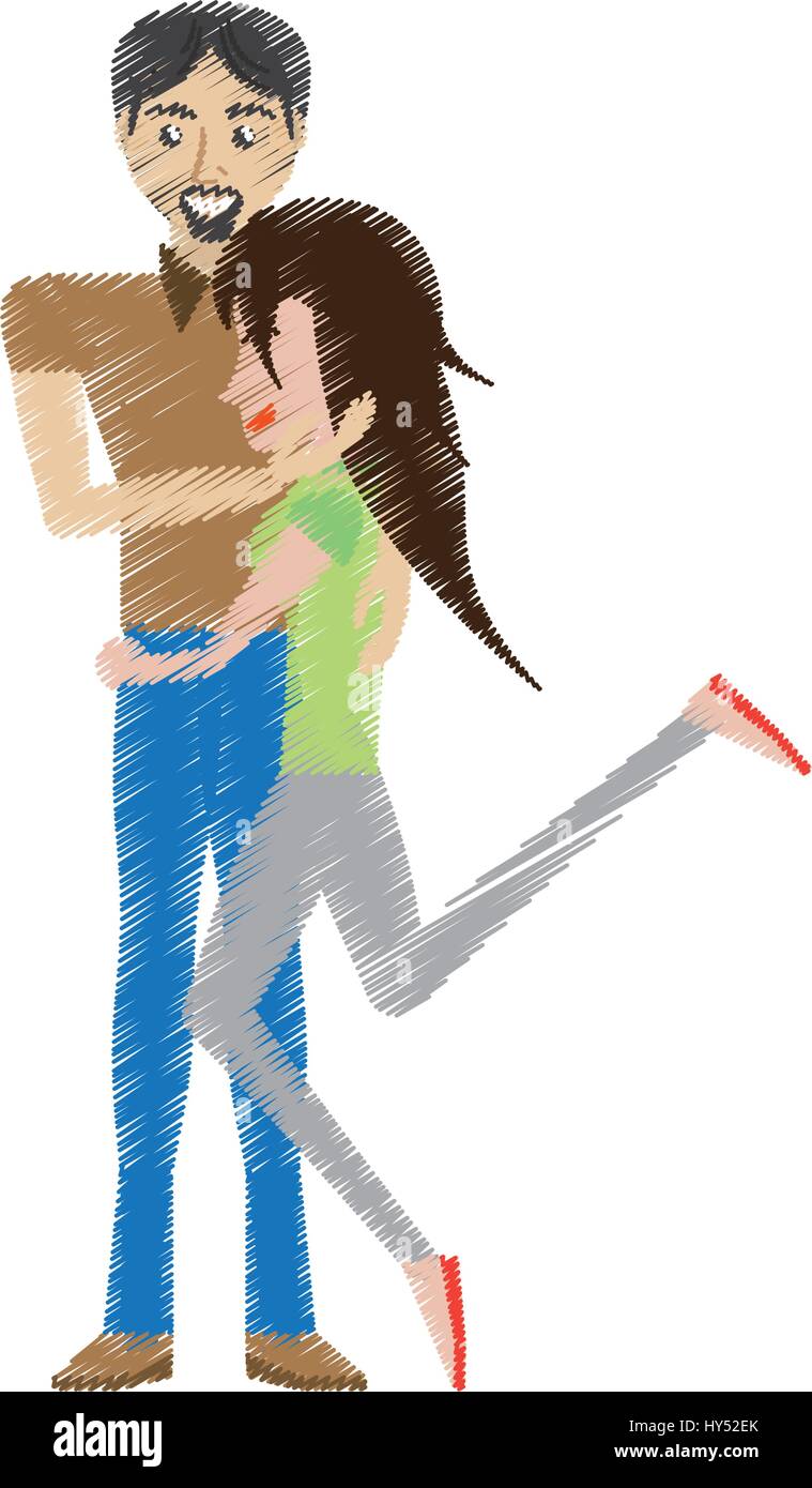 drawing funny couple romantic vector illustration eps 10 Stock Vector ...