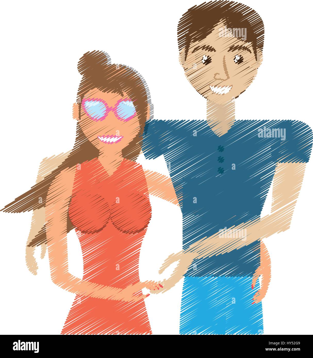 drawing couple relationship romantic vector illustration eps 10 Stock ...