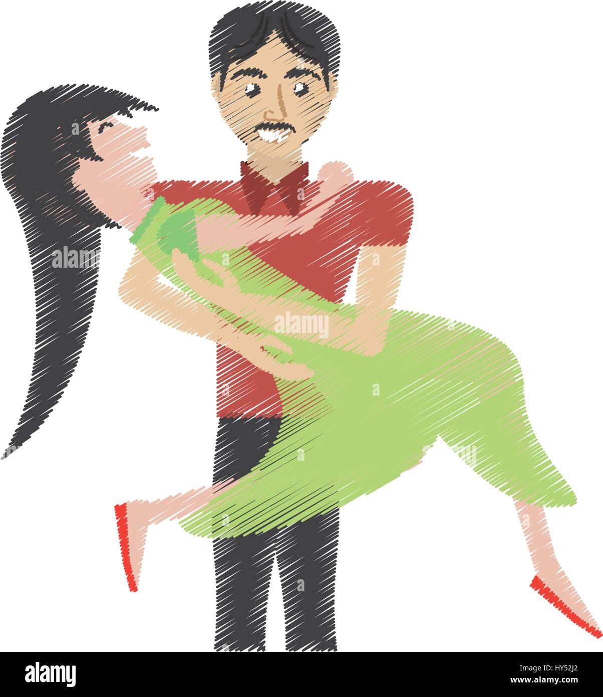 drawing loving couple cheerful vector illustration eps 10 Stock Vector ...