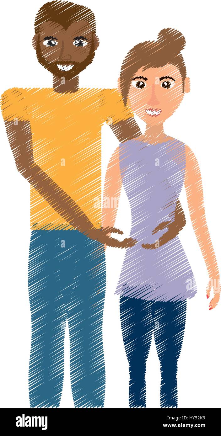 Mix race man girl Stock Vector Images - Alamy