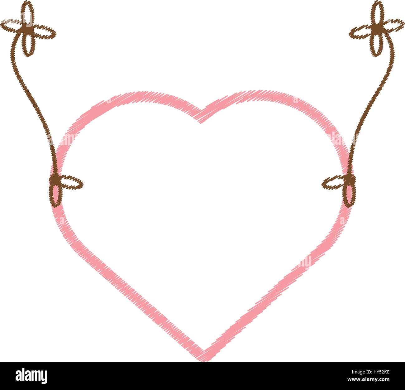 drawing love heart hanging decorative Stock Vector Image & Art - Alamy
