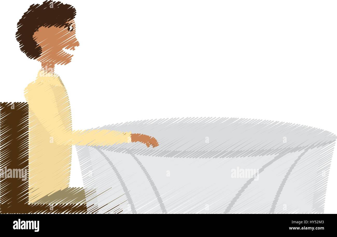 drawing man alone sitting date Stock Vector Image & Art - Alamy