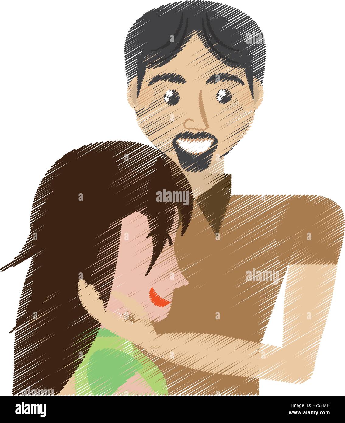 Male seducing woman Stock Vector Images - Alamy