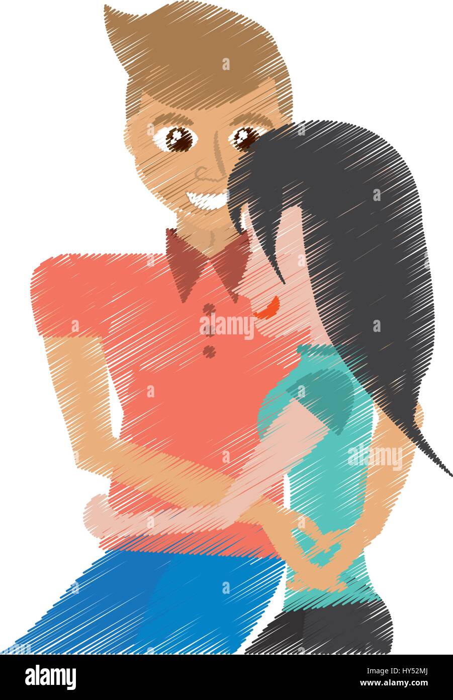 drawing beauty couple happy Stock Vector Image & Art - Alamy