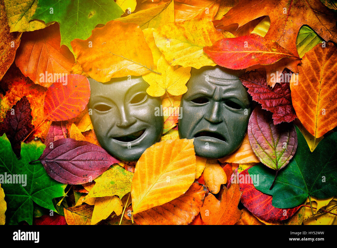 Mask happy sad face hi-res stock photography and images - Alamy