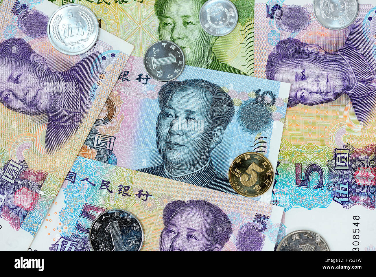 Chinese notes and coins hi-res stock photography and images - Alamy