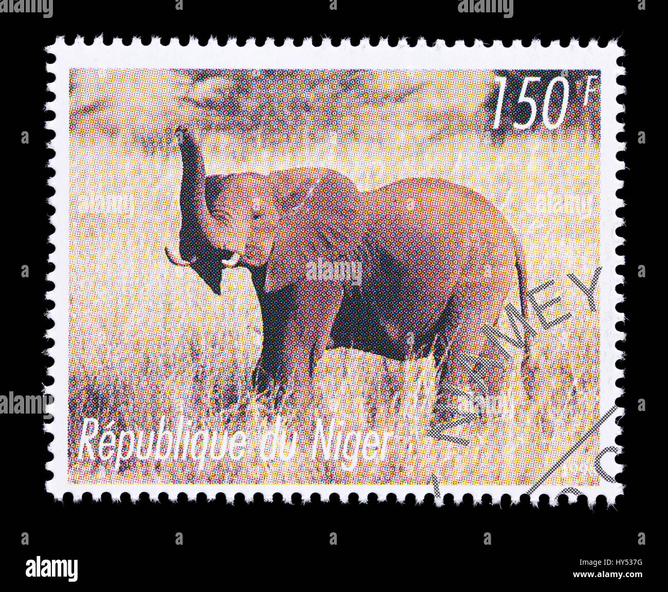 Postage stamp from Niger depicting an African elephant Stock Photo - Alamy